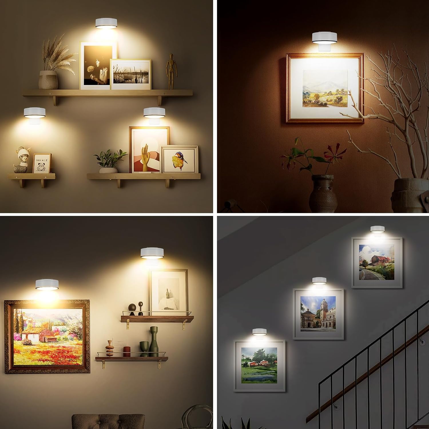 PYYAN-3Pcs Battery Picture Lights, Remote Painting Light for Art ...