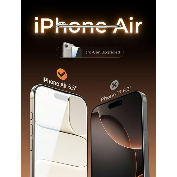PYYAN-3rd Gen Upgraded for iPhone Air Screen Protector 6.5 Inch,HD ...