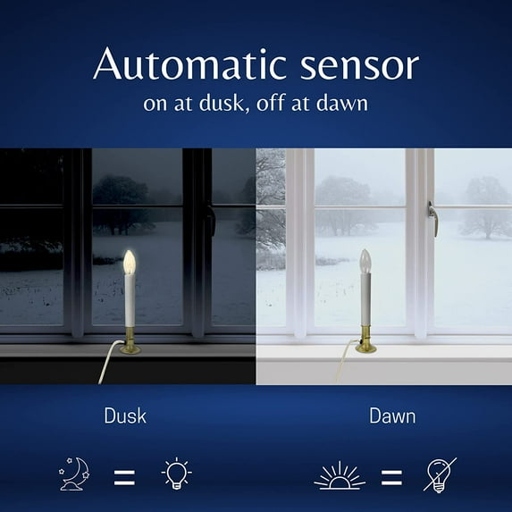 PYYAN-4 Pack Dusk to Dawn Electric Candles for Windows with Auto Sensor ...