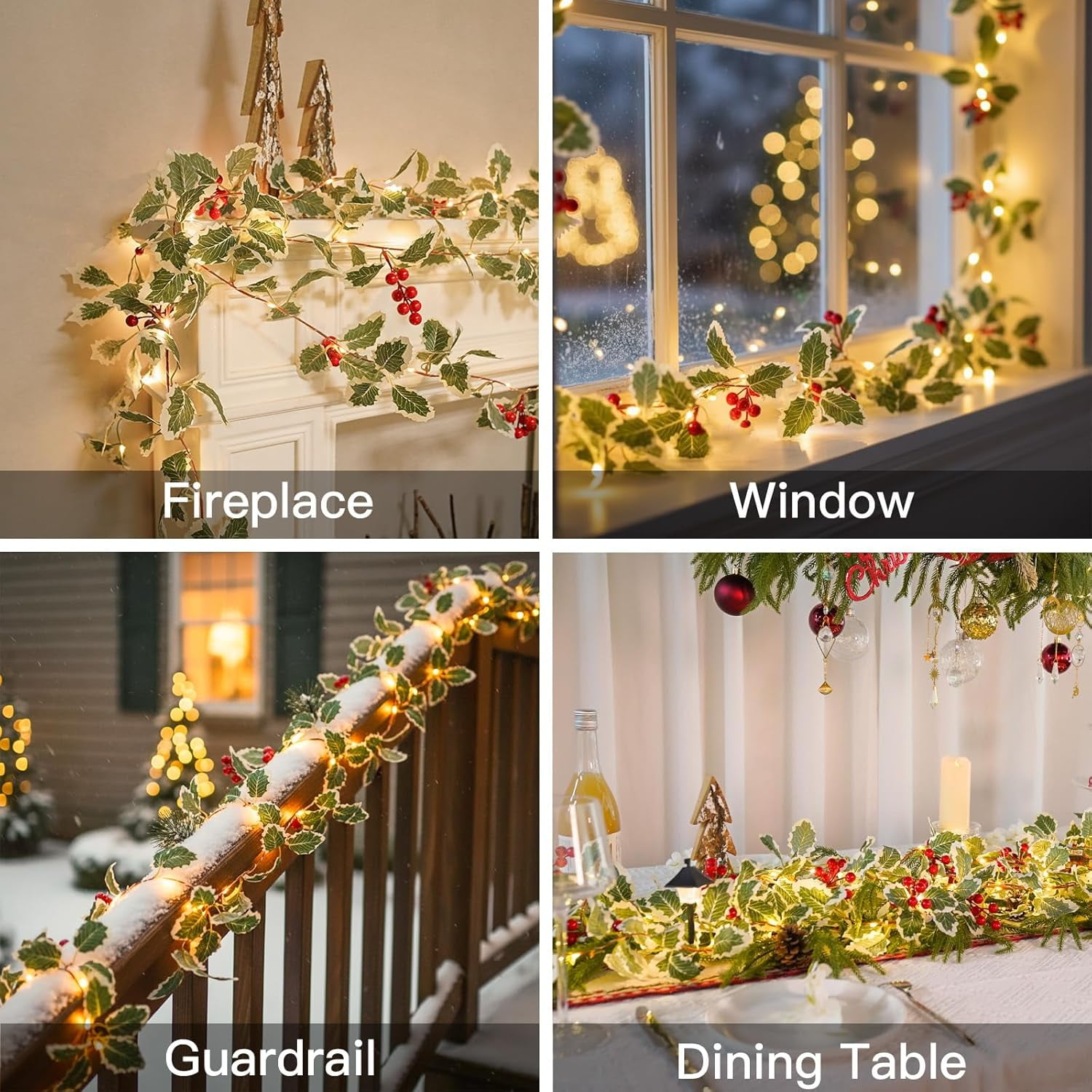 PYYAN-40 LED Christmas Fairy Lights Battery Powered,12.5ft Vine String ...