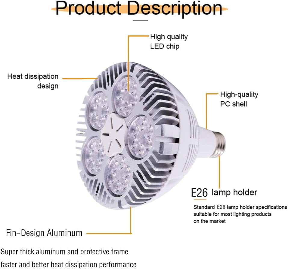 PYYAN-45W PAR38 30pcs LEDs Warm White Spotlight Bulb E27 Project ...