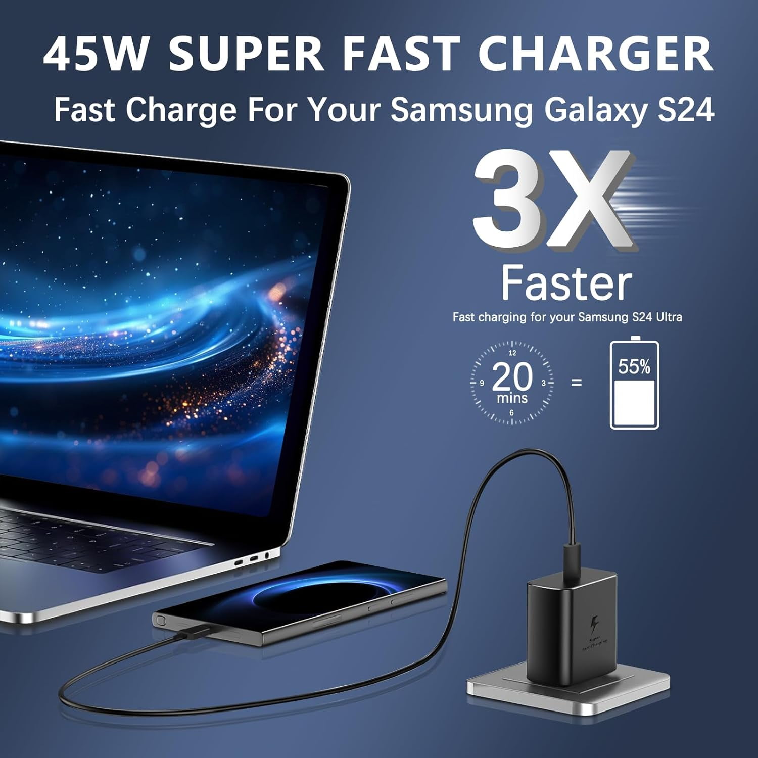 PYYAN-45W Super Fast Charger USB C, 45 Watt Type-C Phone Charger Fast ...