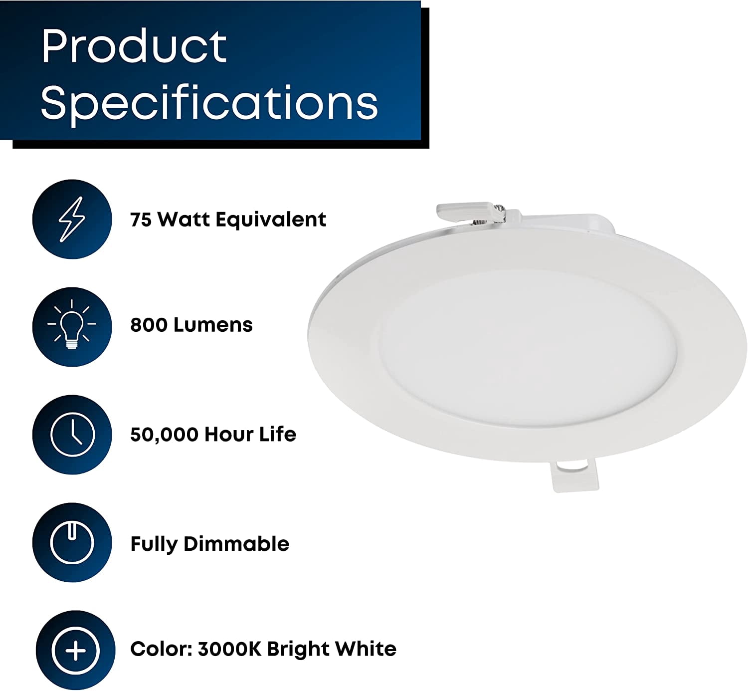 PYYAN-5-6" LED Canless Recessed Downlight with Integrated J-Box, 75W ...