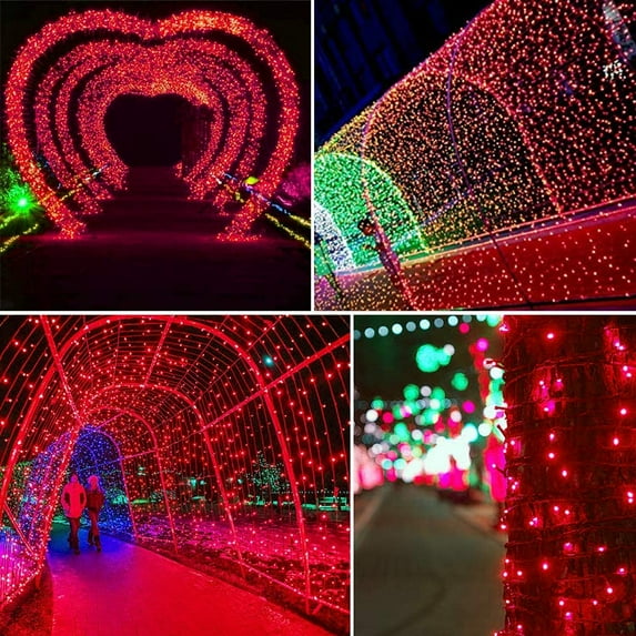 PYYAN-500 LED Christmas Light Red, Indoor String Light Plug in ...