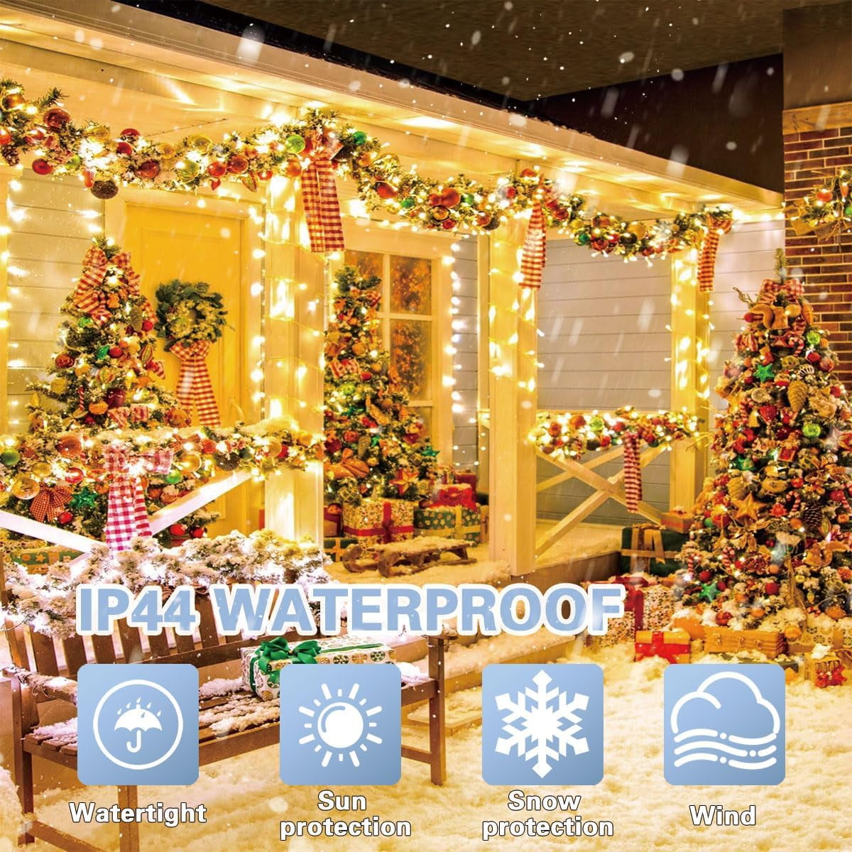 PYYAN-66ft Christmas Decorative Mini Lights,200 LED Transparent Wire ...