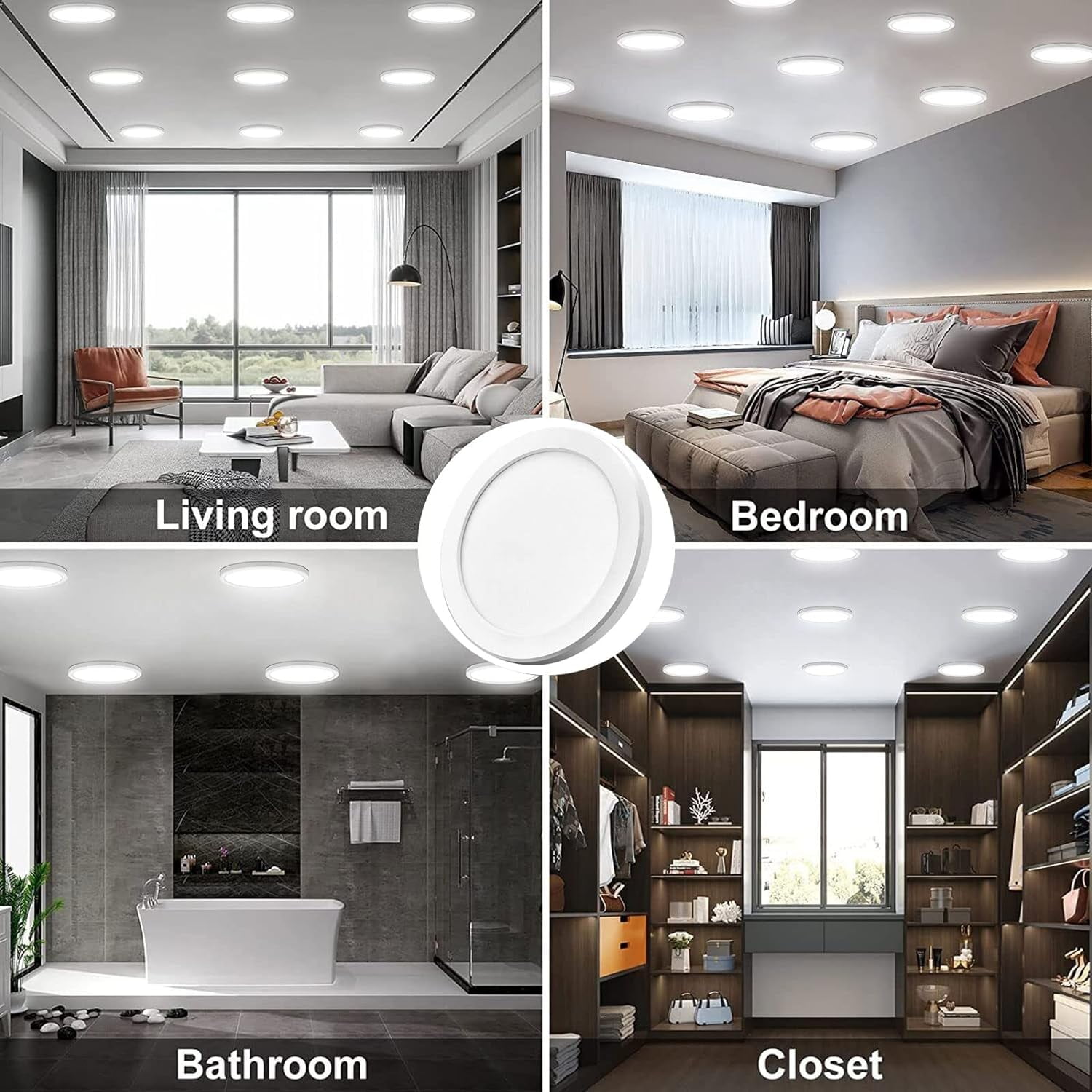 PYYAN-7 inch Flush Mount LED Ceiling Light Fixture Dimmable, Ultra Slim ...
