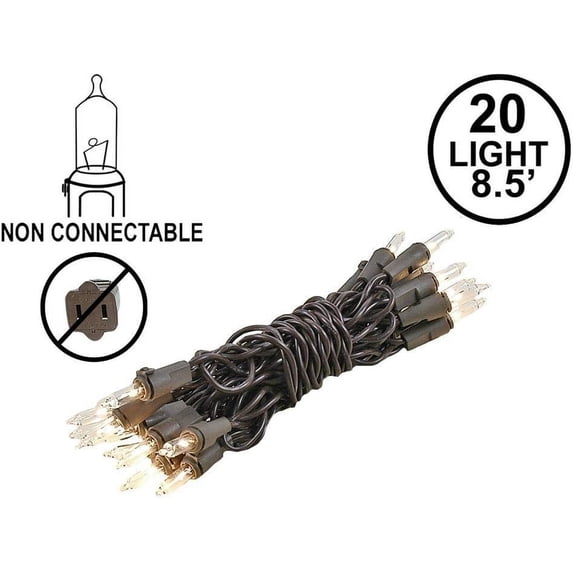 PYYAN-8.5 Feet 20 Bulb Clear Mini Light String on Brown Wire, Non ...