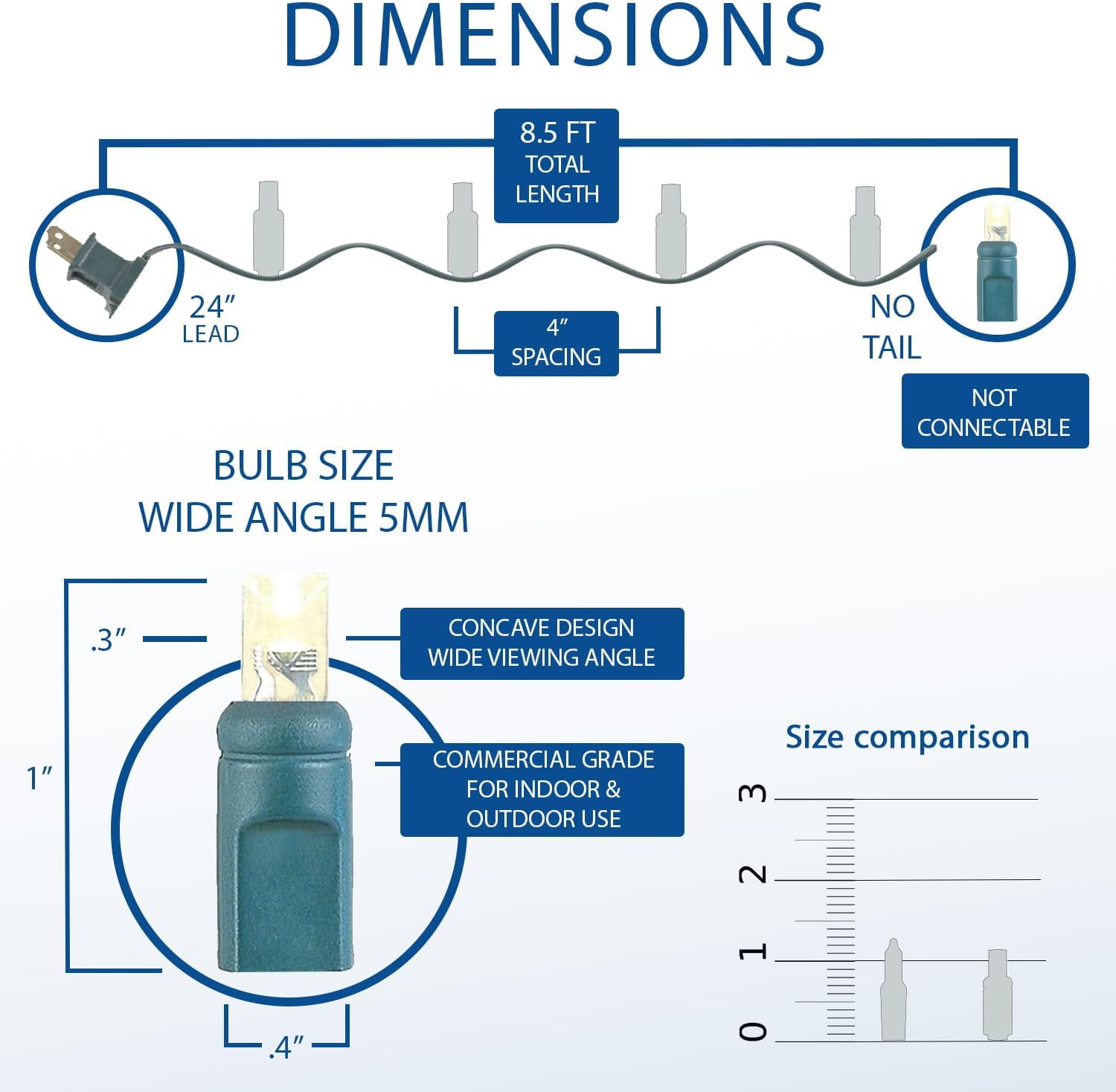 PYYAN-8.5 Foot 20 Light Mini LED Crafting Lights, Pure White LEDs on ...