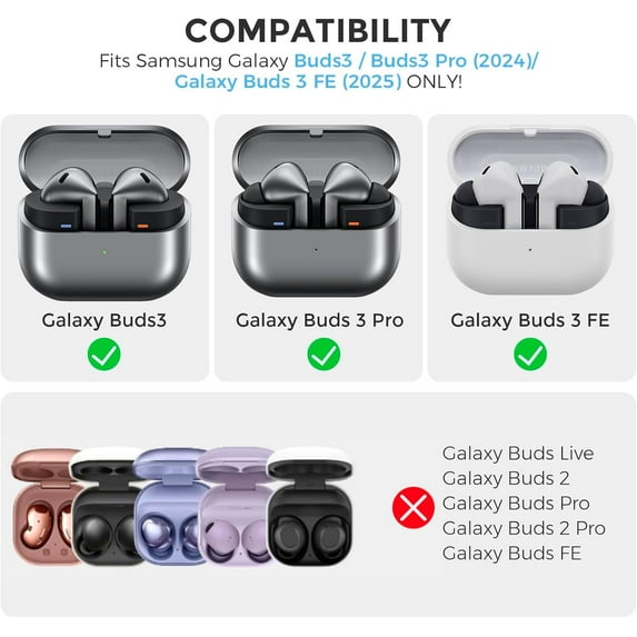 PYYAN-AhaStyle Case for Samsung Galaxy Buds3 / Galaxy Buds3 Pro (2024 ...