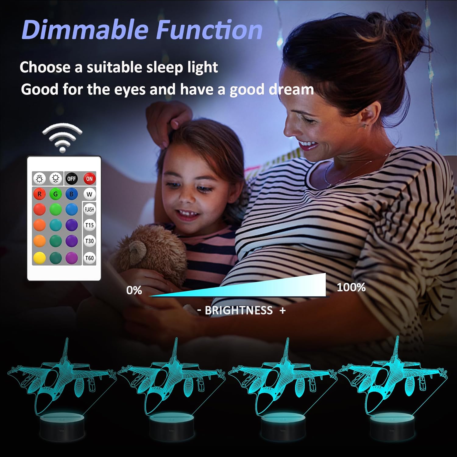 PYYAN-Airplane Model Gifts for Boys Men Pilot, 16 Colors Airplane Night ...