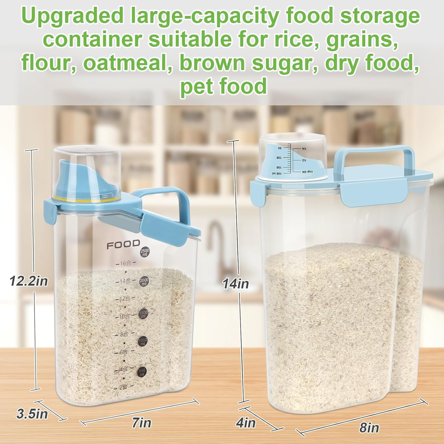 PYYAN-Airtight 10LBS Rice/Cereal/Dry Food Storage Container BPA Free, 5 ...