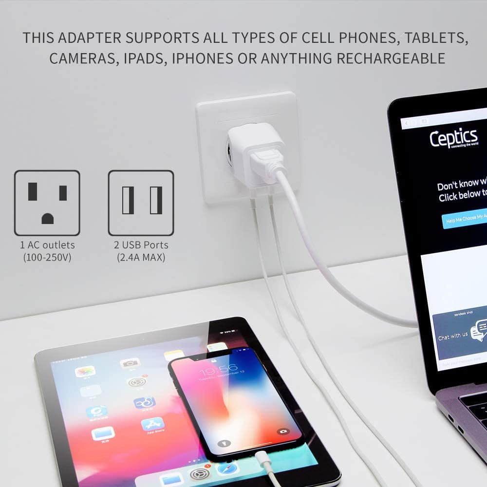 PYYAN-Australia, New Zealand, China Travel Adapter Plug - Dual USB ...
