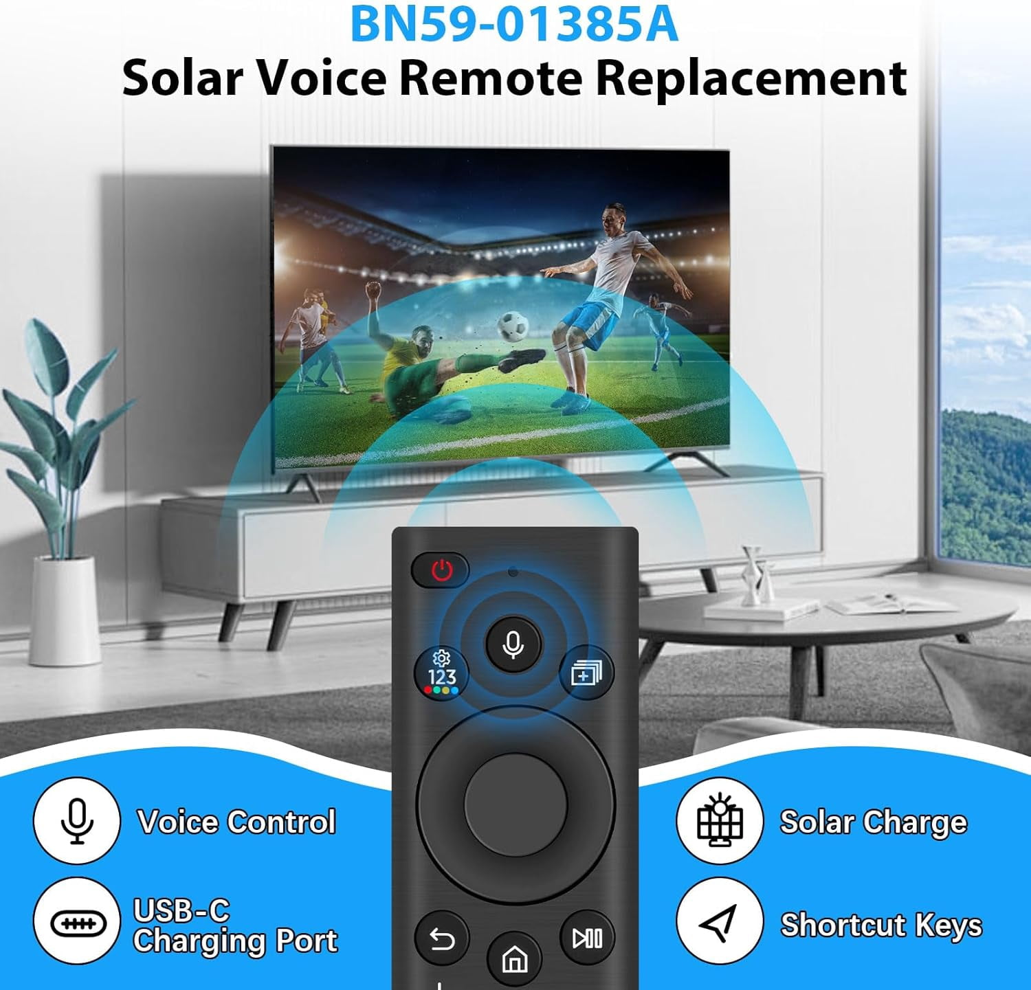 PYYAN-BN59-01385A Solar Voice Remote for Samsung Frame Smart TV ...