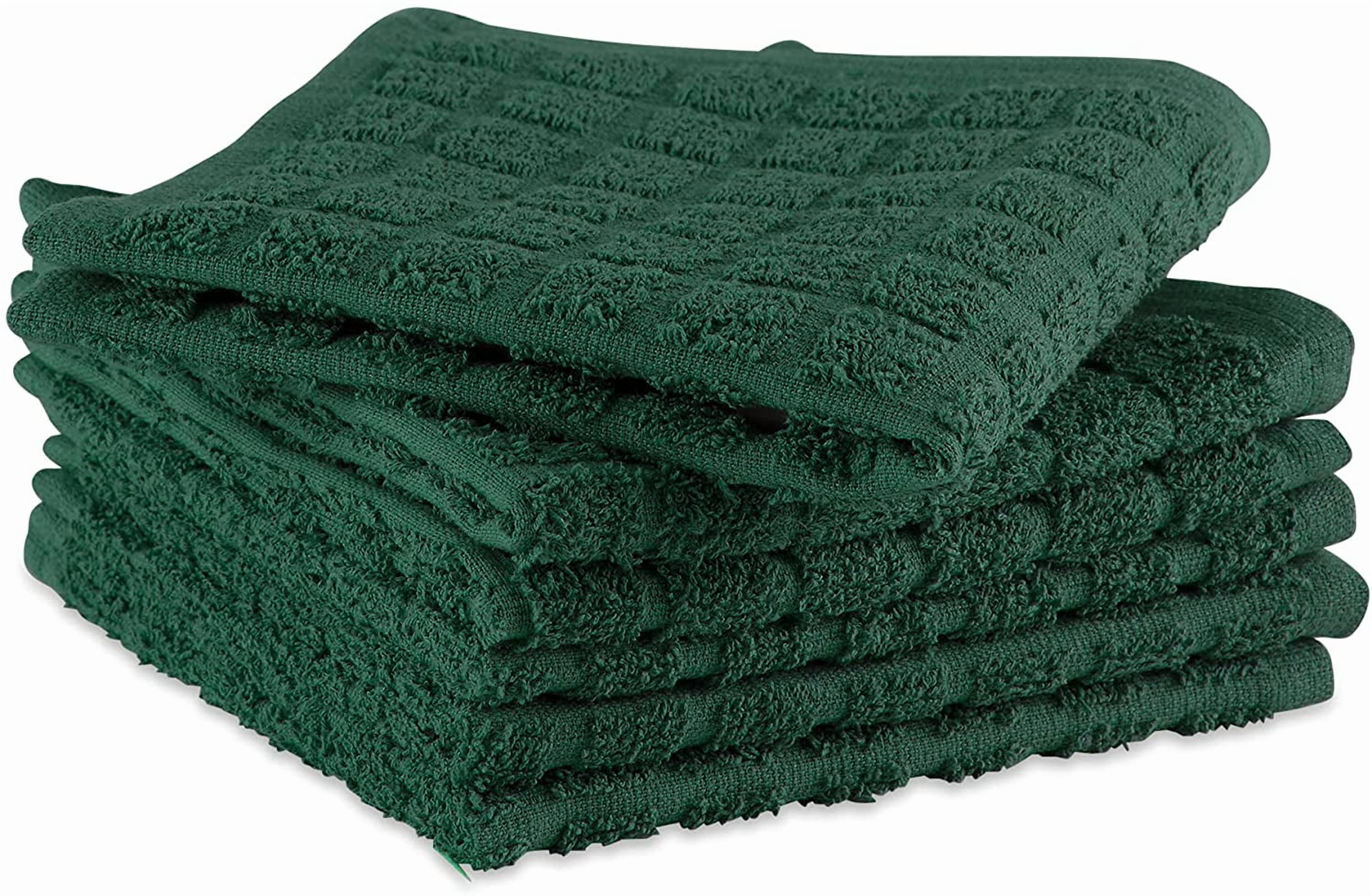 PYYAN-Basic Terry Collection Solid Windowpane Dishcloth Set, 12x12 ...