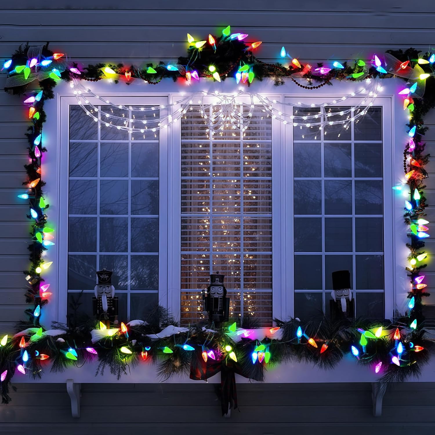 PYYAN-Battery Operated Christmas Lights, 100 LED 34ft C6 String Lights ...
