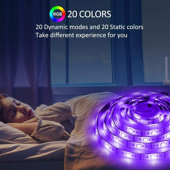 PYYAN-Battery Operated LED Strip Lights RGB Battery Powered Led Strip ...