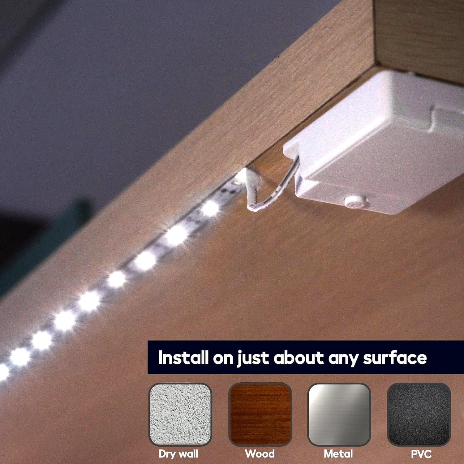 PYYAN-Battery Powered LED Strip Lights, 3 Pack 40 Inch Cordless White ...