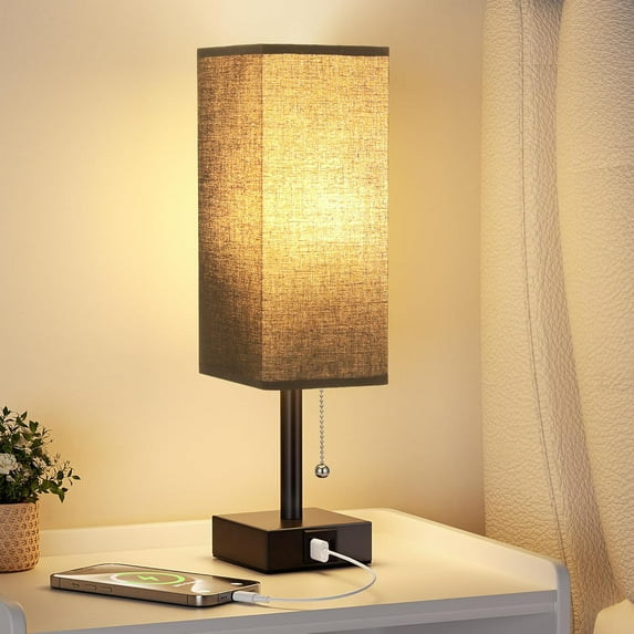 PYYAN-Black Small Table Lamp for Bedroom - 3 Color Temperature 3000K ...