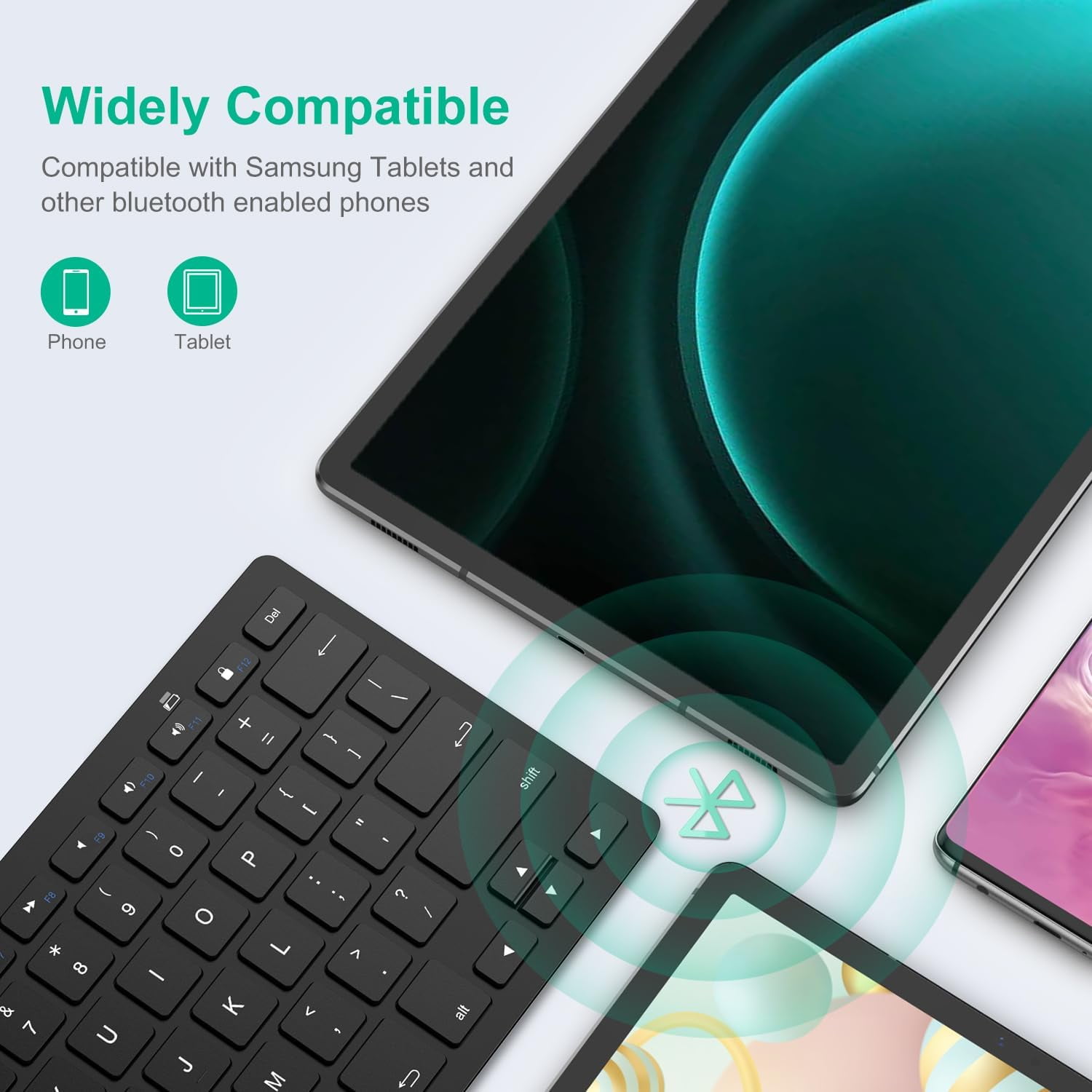 PYYAN-Bluetooth Keyboard for Samsung Galaxy Tab A9 Plus/S11/S10 FE/S9 ...