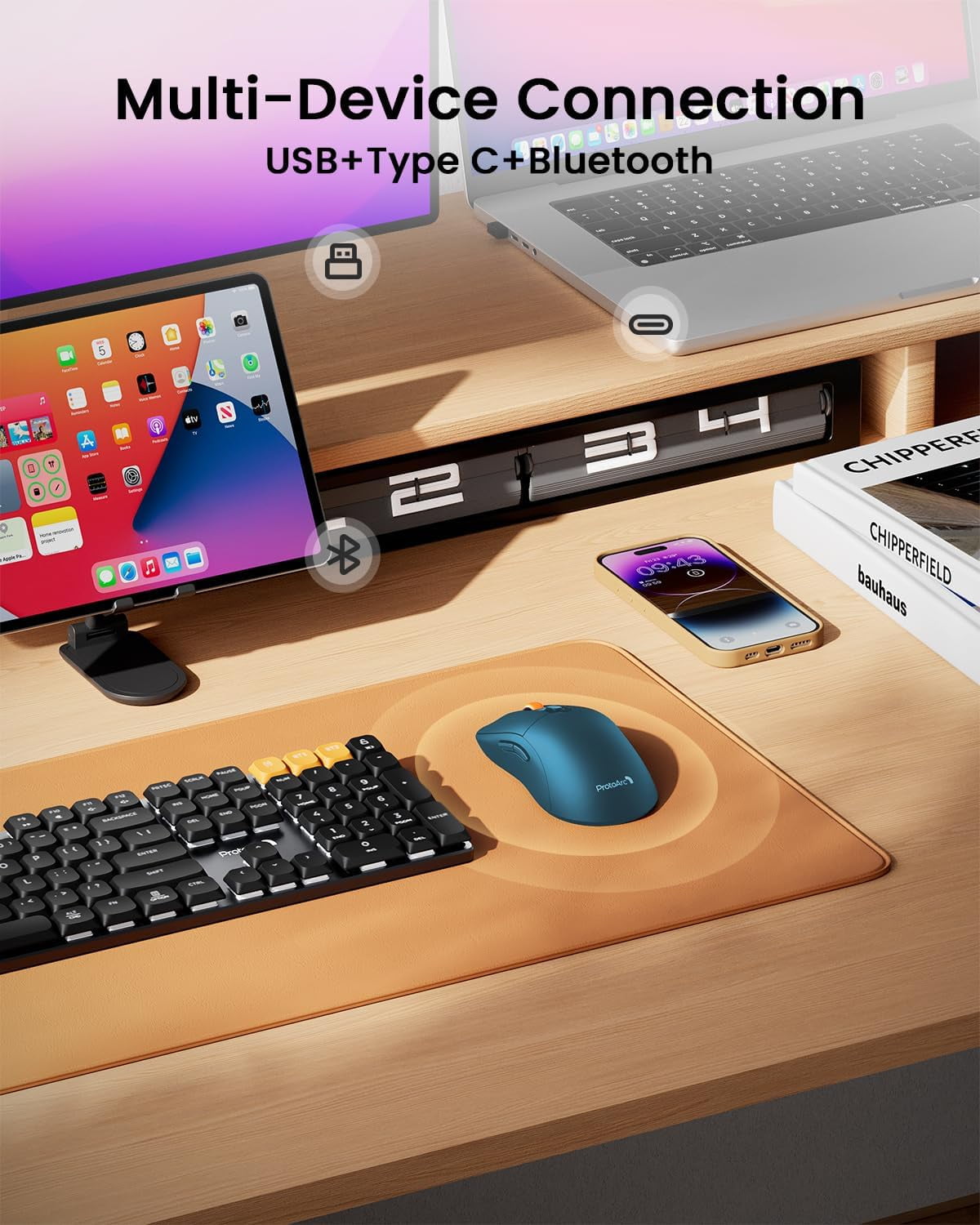 PYYAN-Bluetooth Wireless Mouse, USB C Mouse, EM15 Rechargeable Compact ...