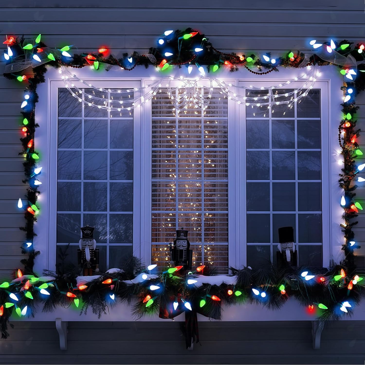 PYYAN-C6 Battery Operated Christmas String Lights, 100 LED 33ft with 8 ...