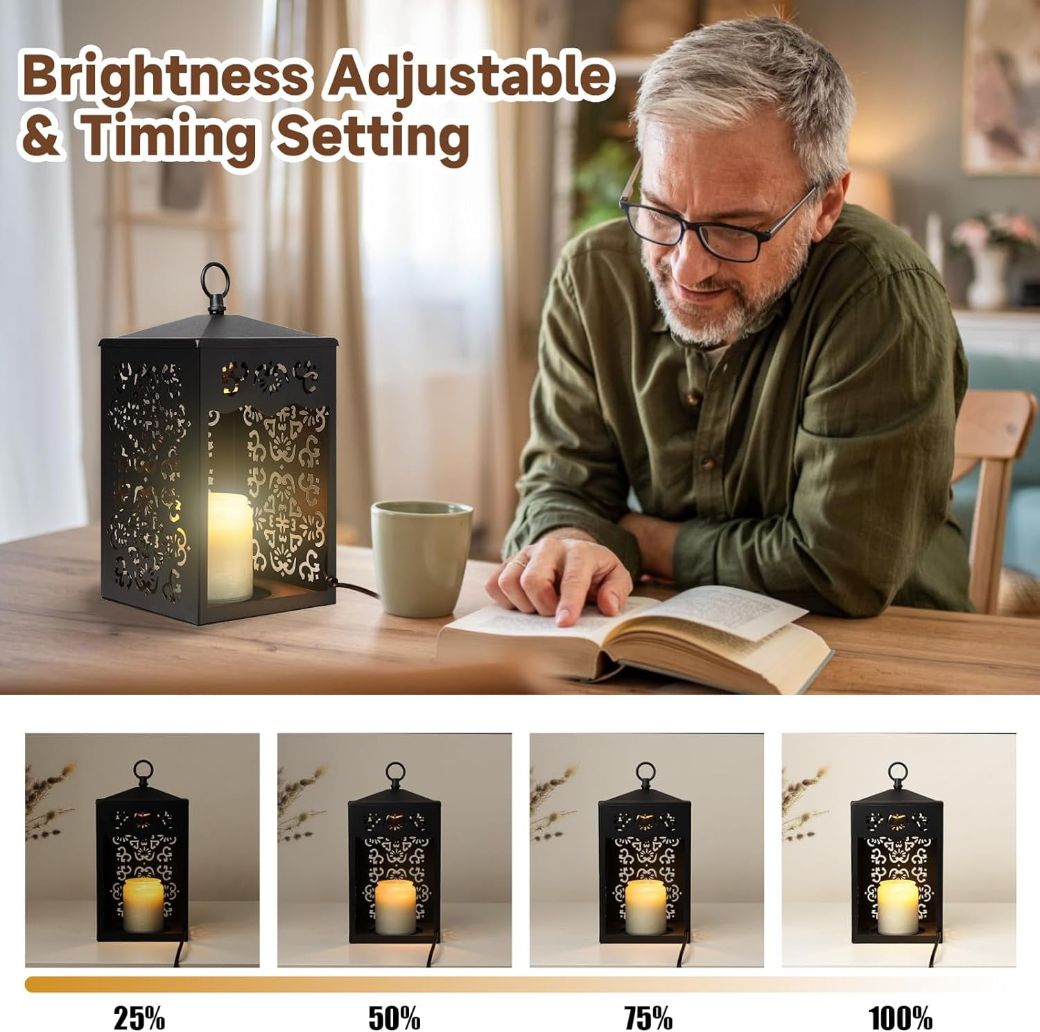 PYYAN-Candle Warmer Lamp Lantern for Top-Down Candle Melting with Timer ...