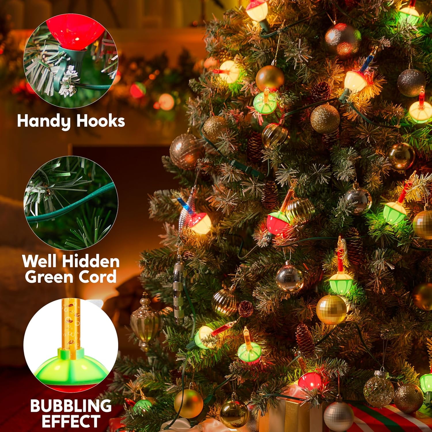 PYYAN-Christmas Bubble String Light - Traditional Bubbles Lights Set 7 ...