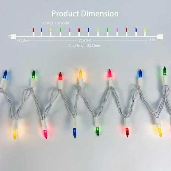 PYYAN-Christmas Lights 100 Counts, Indoor Outdoor,Green Wire ...