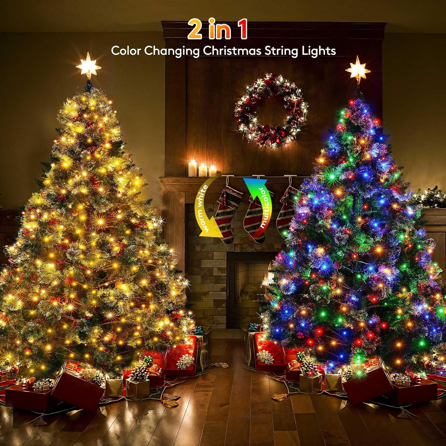 PYYAN-Christmas Lights, 300 LED 108FT UL Certified Color Changing ...