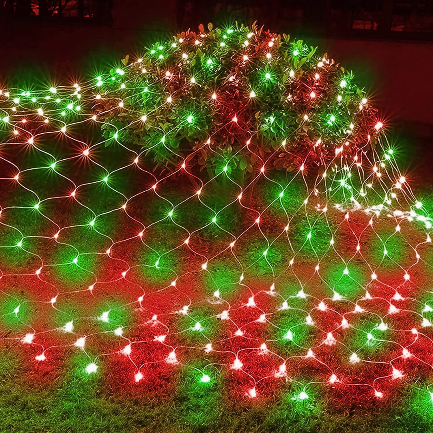 PYYAN-Christmas Net Lights, 360 LED 12FT x 5 FT Transparent Wire ...