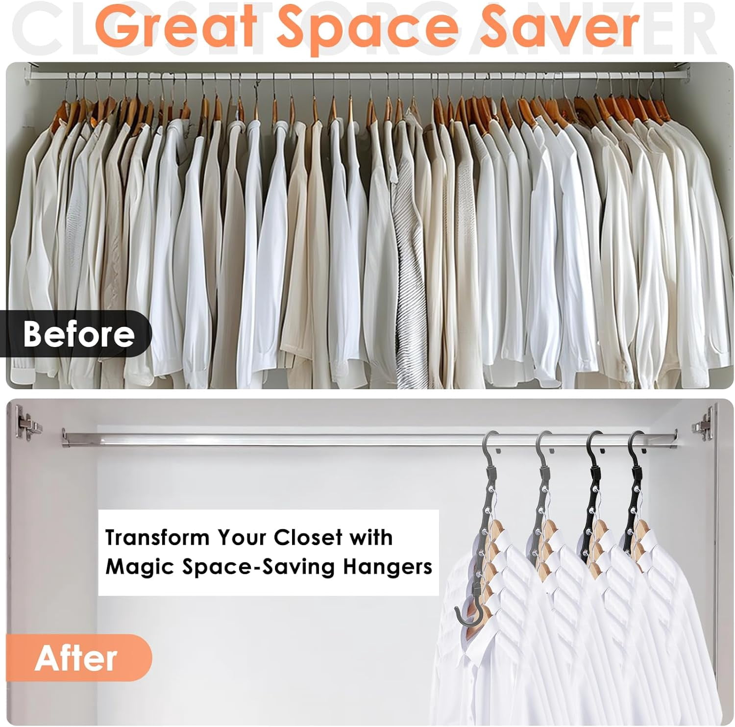 PYYAN-Closet Organizers and Storage, Magic Space Saving Hangers for 60 ...