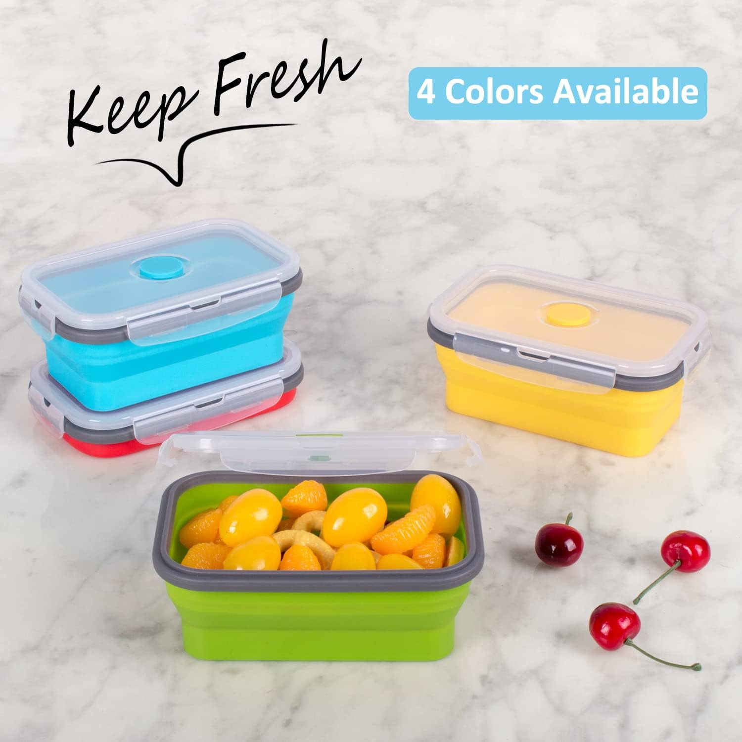 PYYAN-Collapsible Food Storage Containers with Airtight Lid, 16.9 oz ...