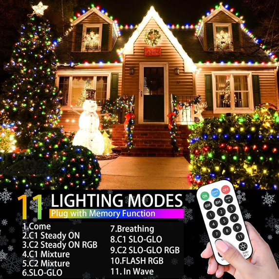 PYYAN-Color Change Christmas Net Lights, 9.8ft x 6.6ft 200 LED Bush ...