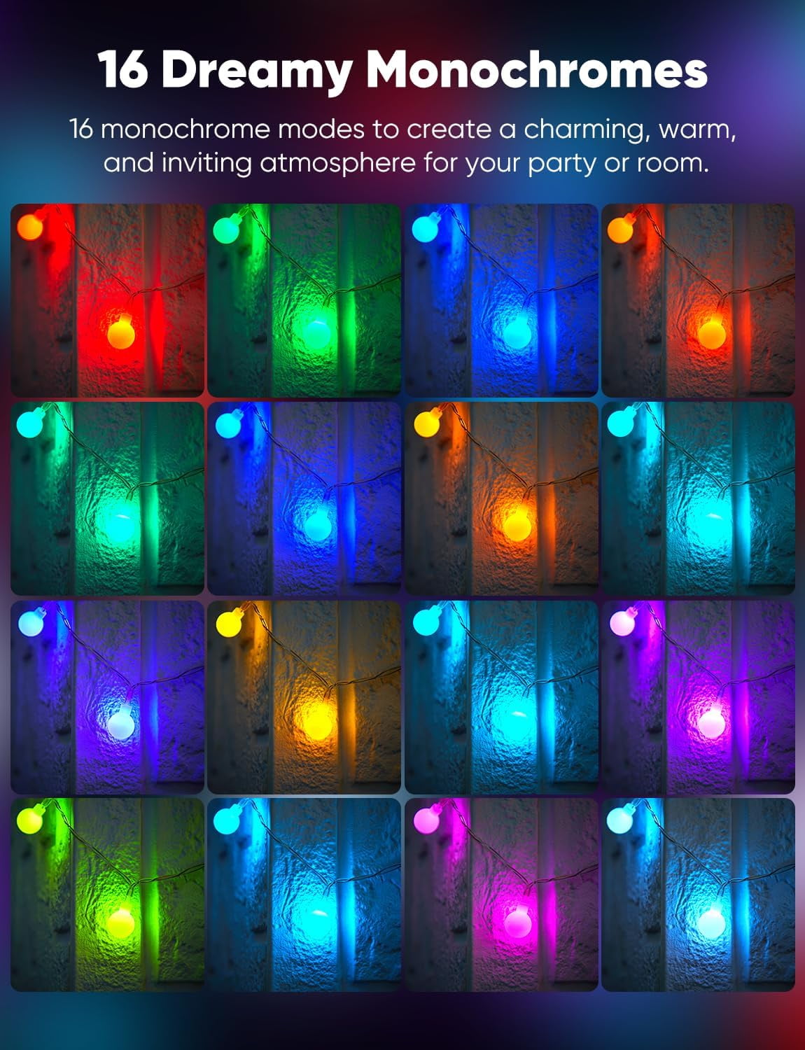 PYYAN-Color Changing Globe String Lights, 33Feet 100 LEDs USB Ball ...