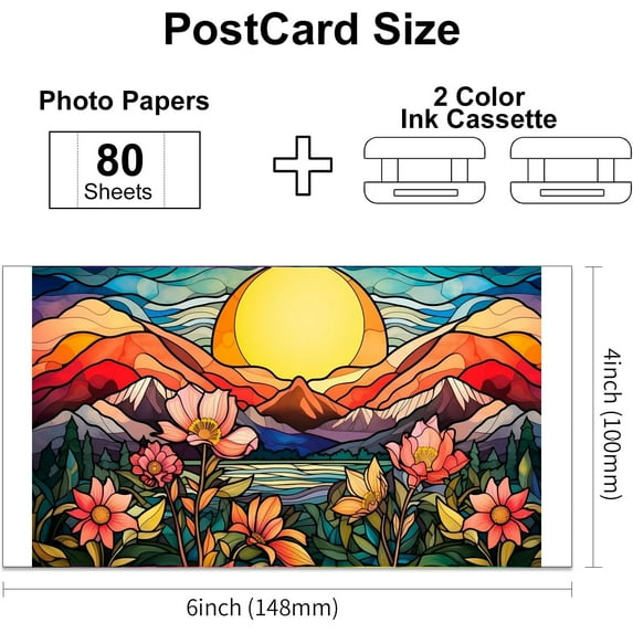 PYYAN-Compatible with Amber M100/M200 4x6'' Photo Printer Color Ink ...