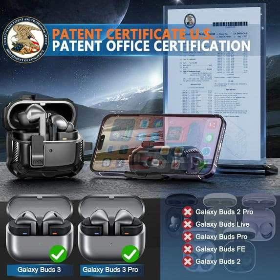 PYYAN-Compatible with Samsung Galaxy Buds3 FE (2025) / Buds3 Pro (2024 ...