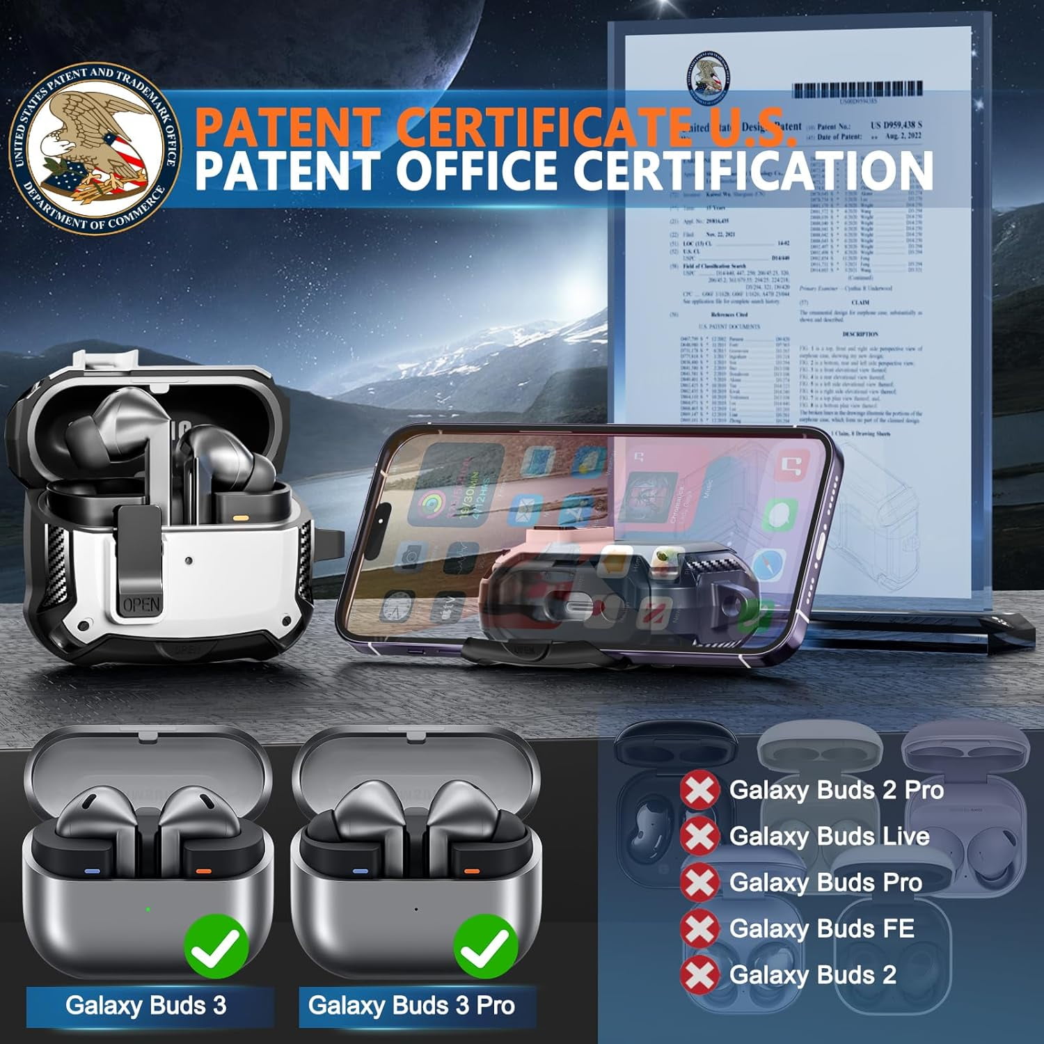 PYYAN-Compatible with Samsung Galaxy Buds3 FE (2025) / Buds3 Pro (2024 ...