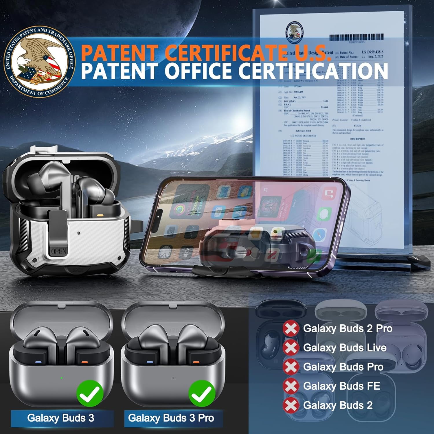 PYYAN-Compatible with Samsung Galaxy Buds3 FE (2025) / Buds3 Pro (2024 ...