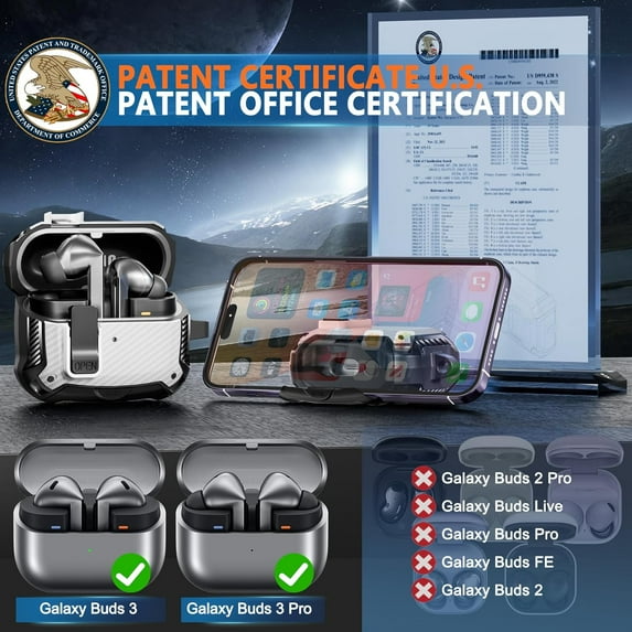 PYYAN-Compatible with Samsung Galaxy Buds3 FE (2025) / Buds3 Pro (2024 ...