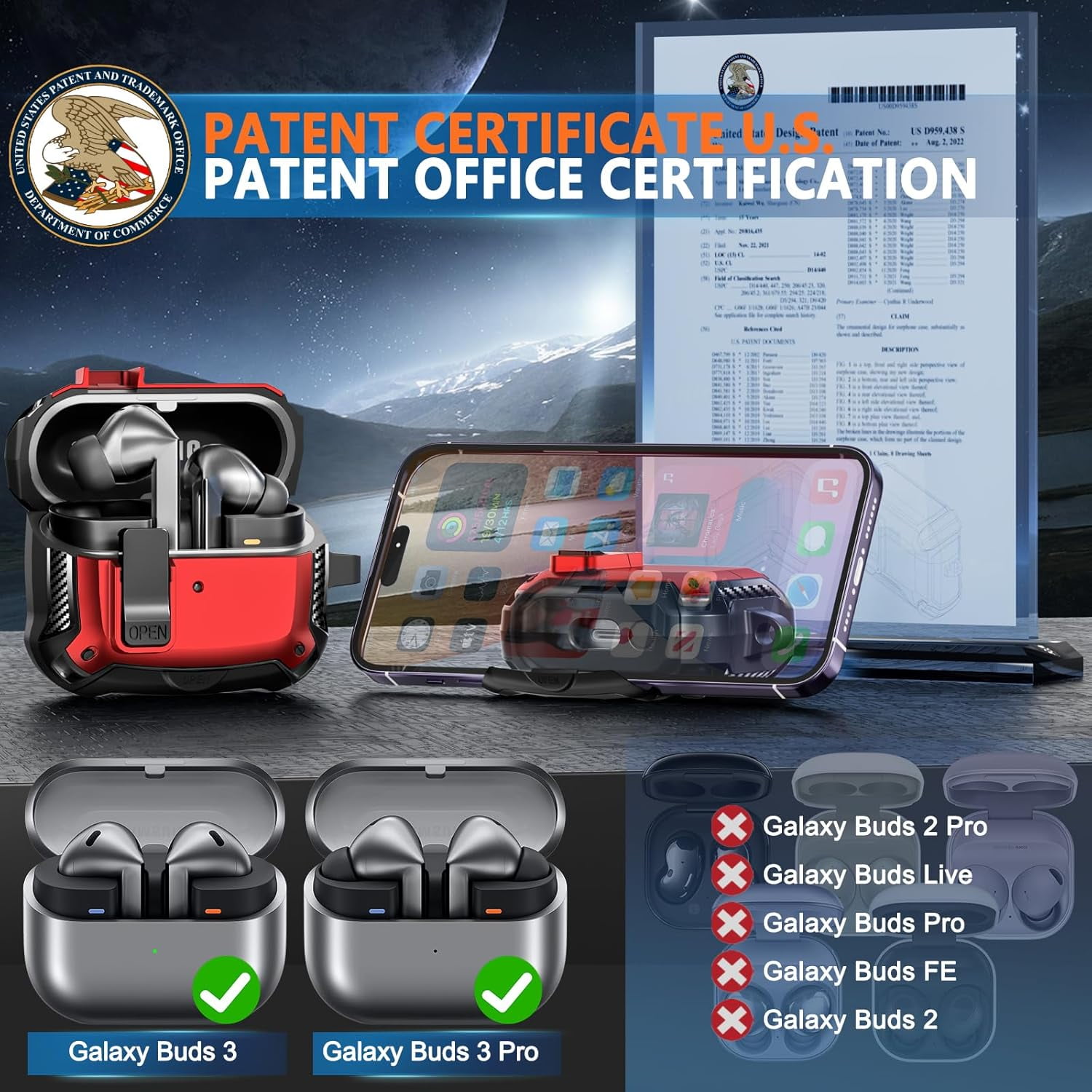 PYYAN-Compatible with Samsung Galaxy Buds3 FE (2025) / Buds3 Pro (2024 ...