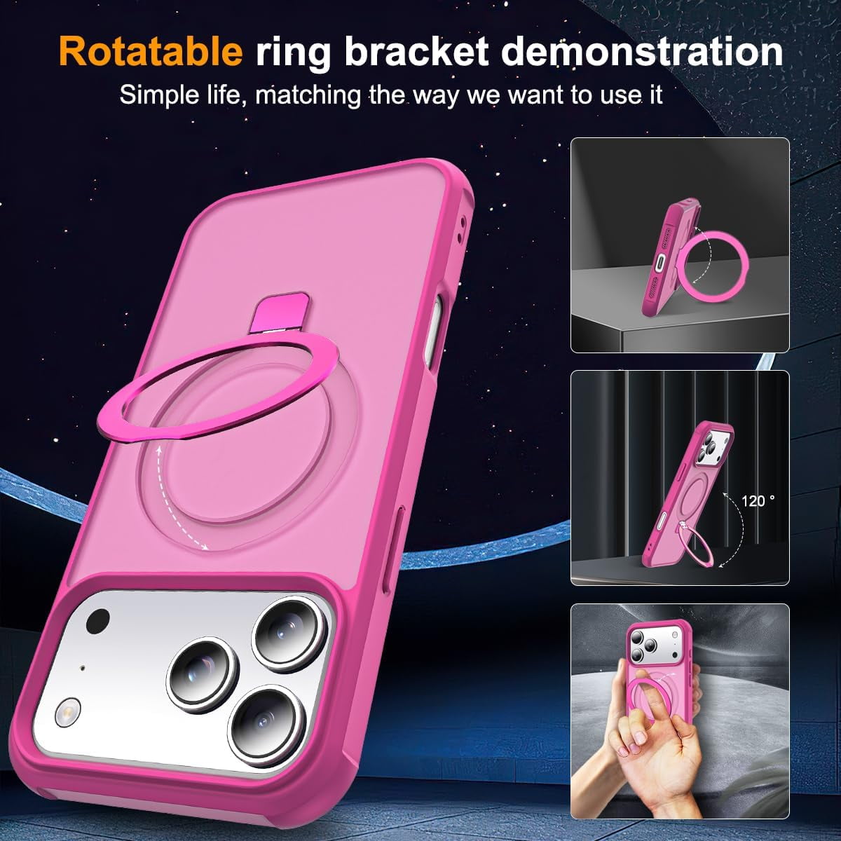 PYYAN-Compatible with iPhone 17 Pro Case with Invisible Magnetic O-Ring ...