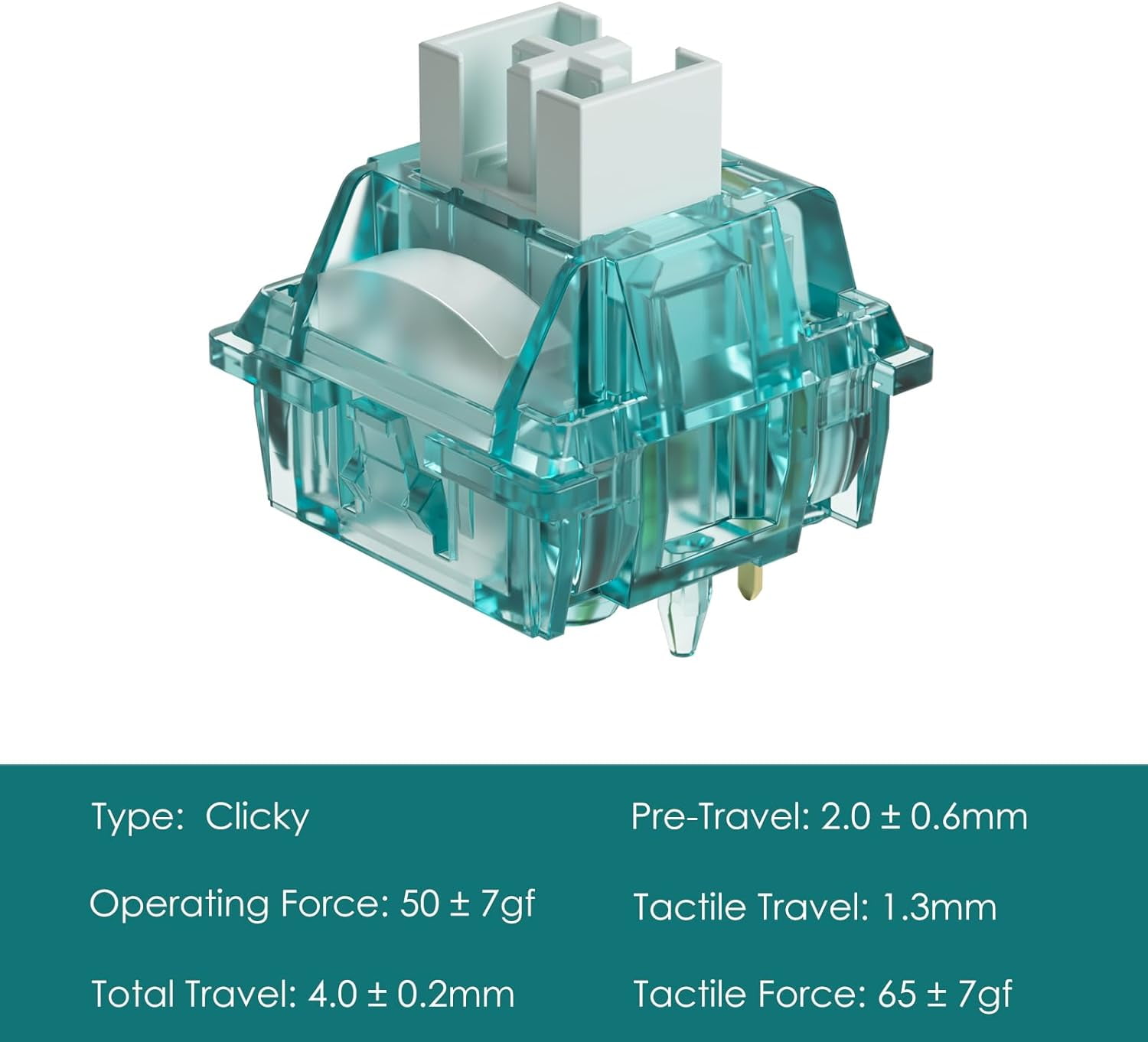 PYYAN-Creamy Cyan Clicky Switch with LED Diffuser for Backlit ...