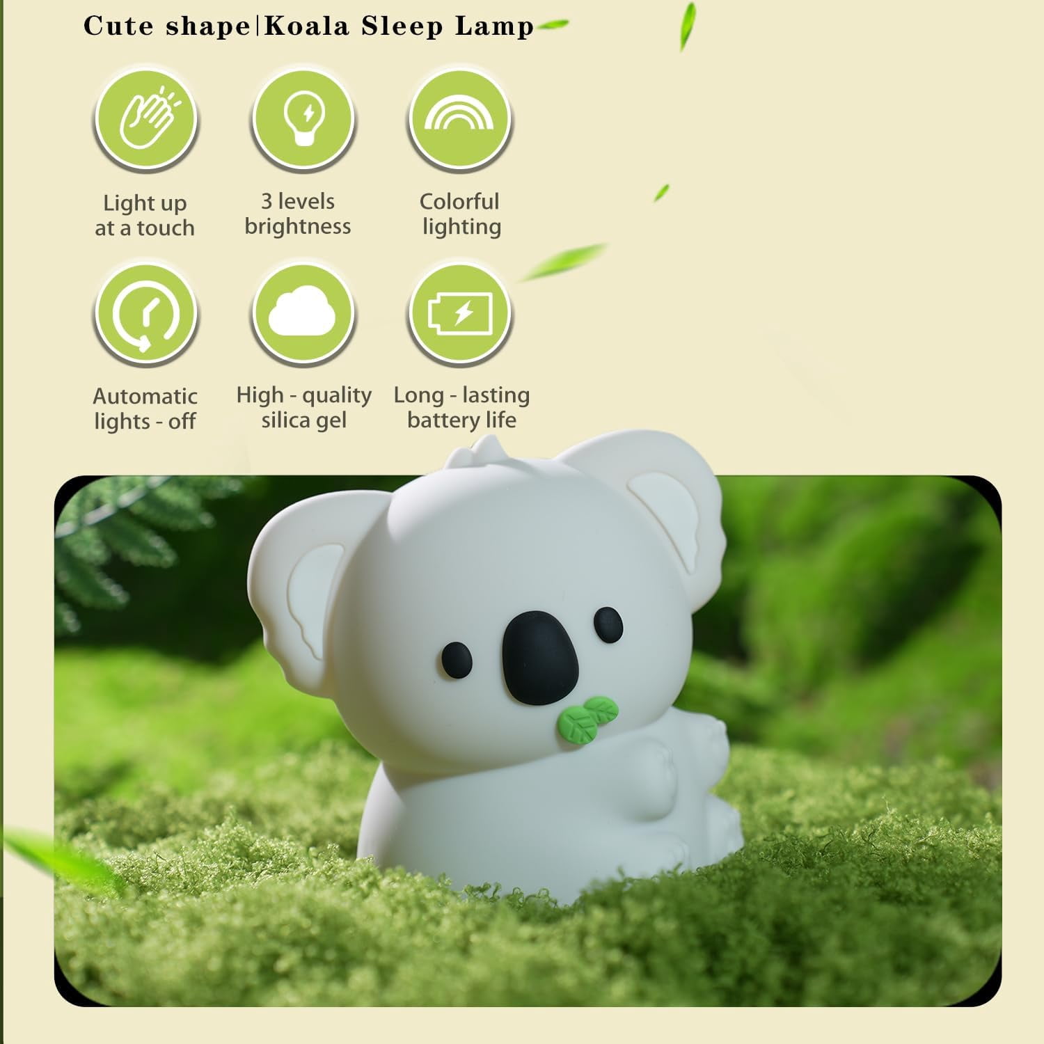 PYYAN-Cute Koala Night Light, LED Squishy Night Lamp, 7 Colors Dimmable ...
