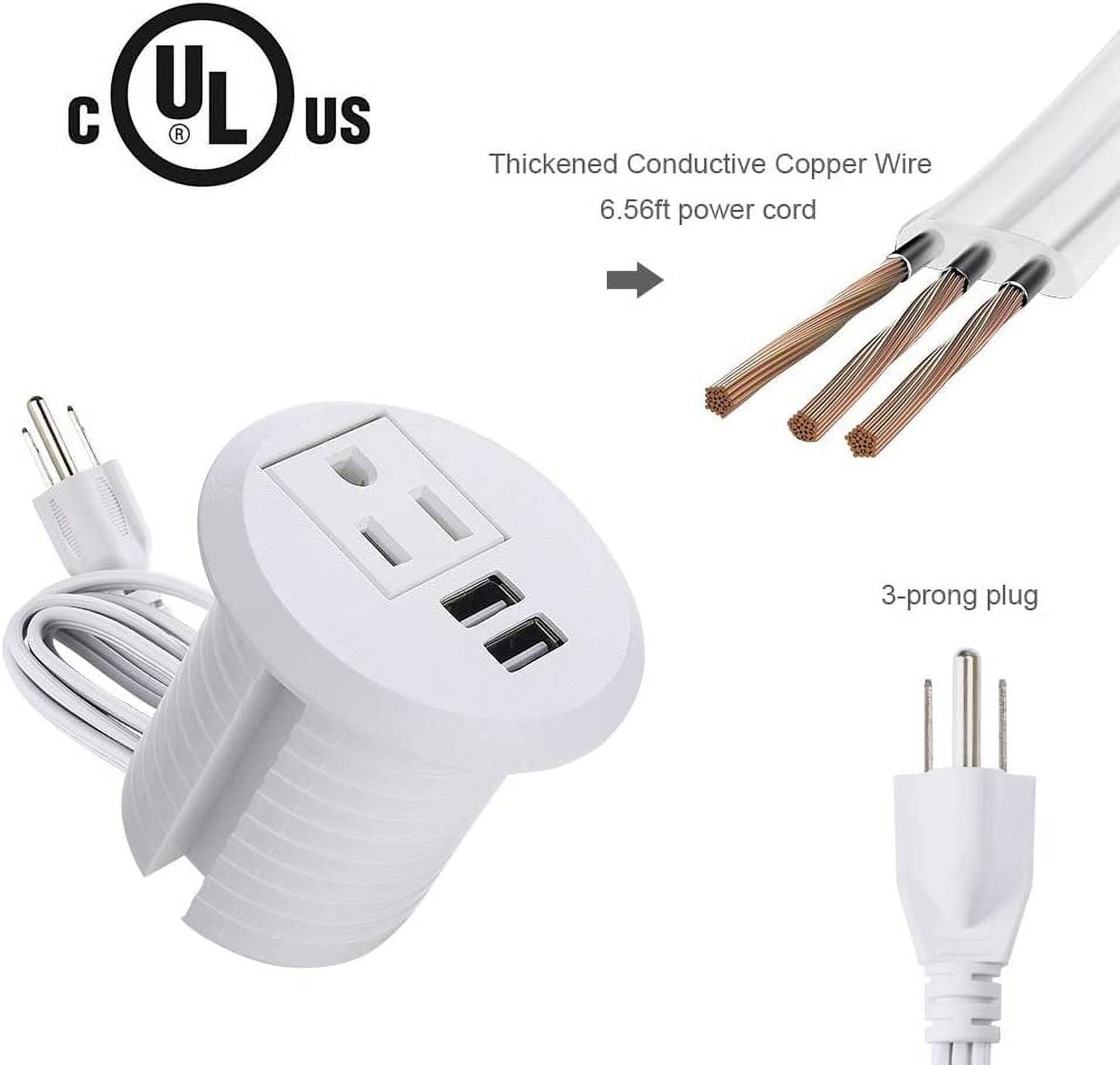 PYYAN-Desktop Power Grommet,2inch Hole Table Power Grommet Outlet with ...