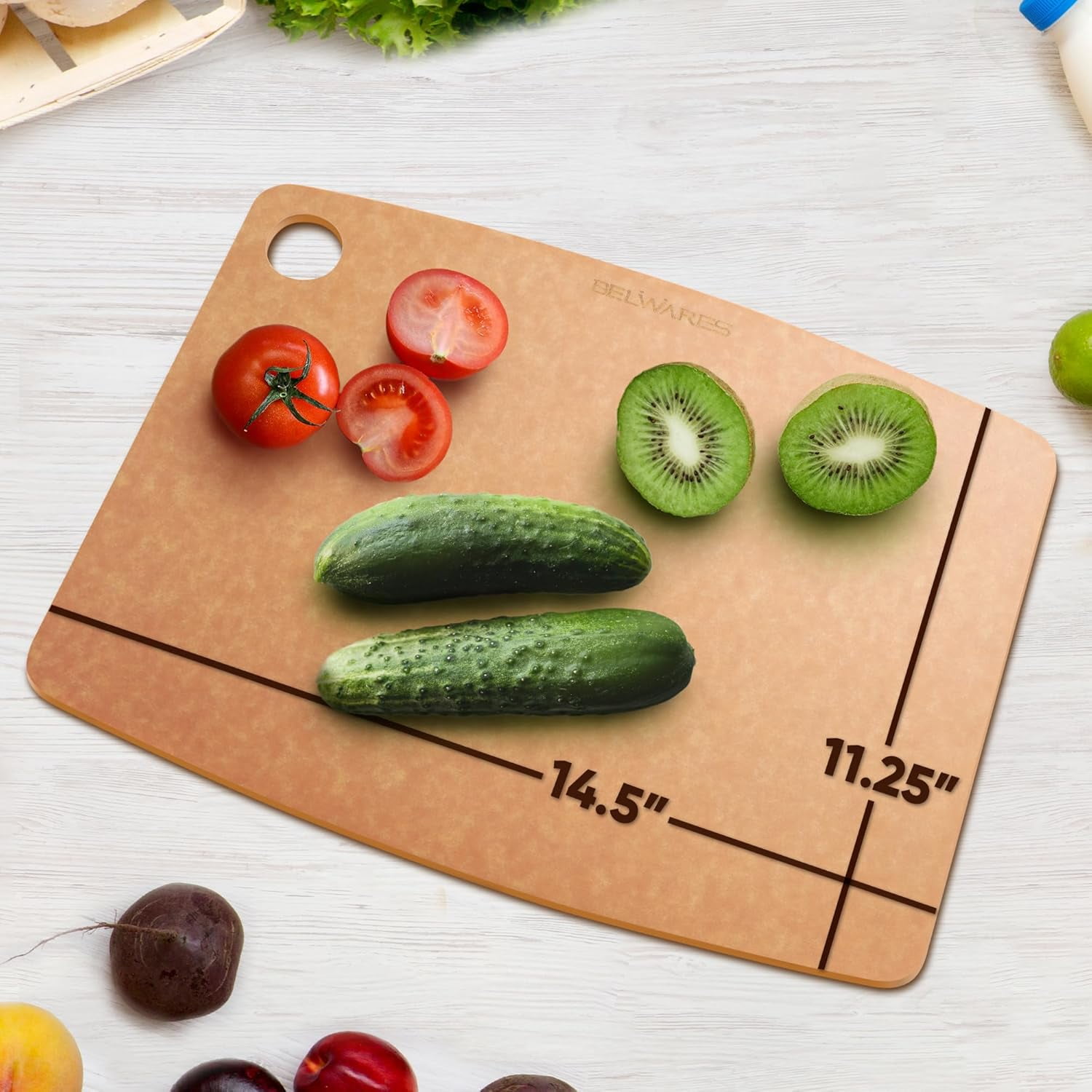 PYYAN-Dishwasher Safe Cutting Board for Kitchen - Large Composite Wood ...