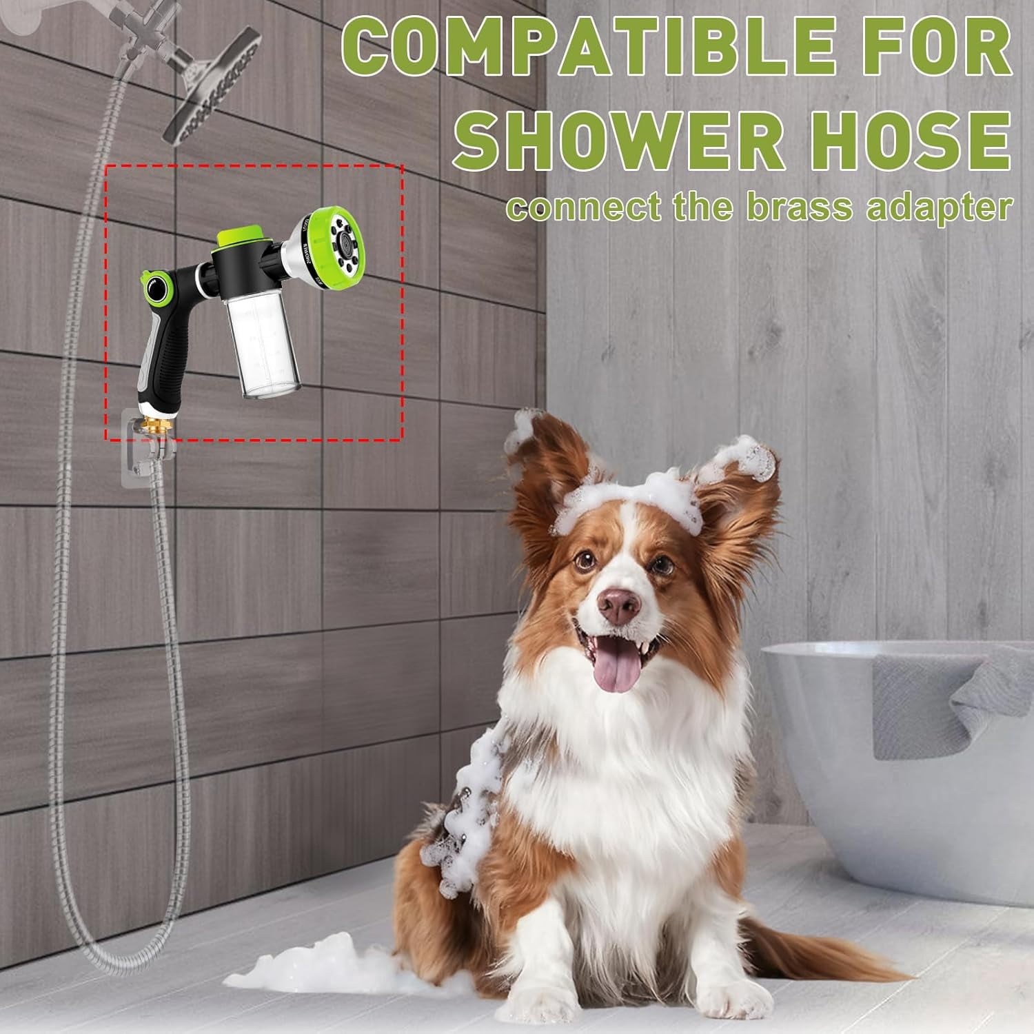 PYYAN-Dog Washing Hose Attachment, Dog Sprayer with 3.5oz/100cc Soap ...