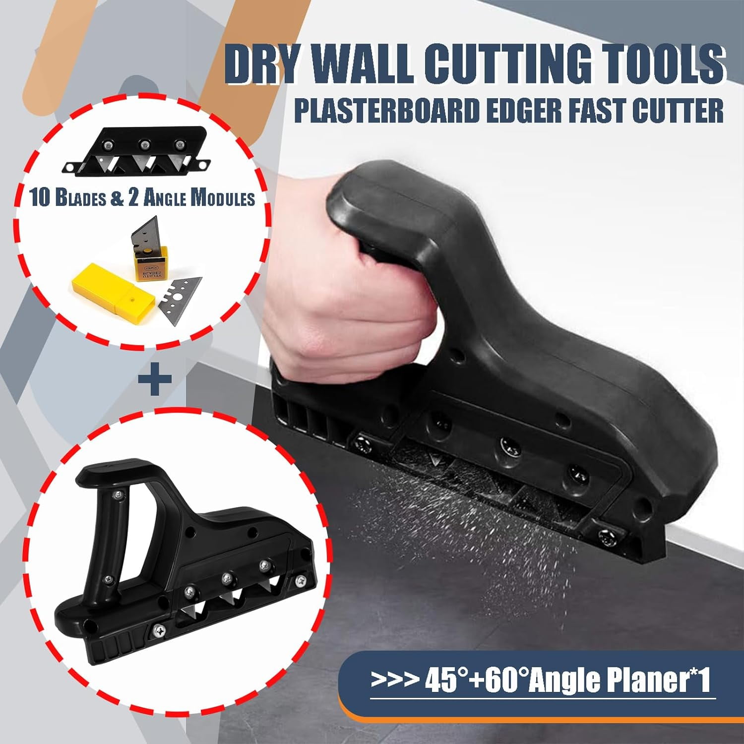 PYYAN-Drywall Chamfer Tools,Plasterboard Edger Fast Cutter,Precise 45 ...