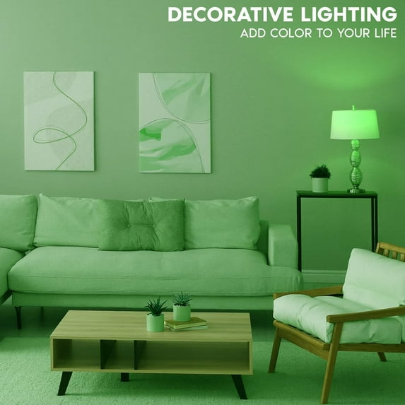 PYYAN-E12 LED Filament Green Light Bulb, 4.5W (40W Equivalent), Colored ...