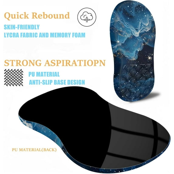 PYYAN-Ergonomic Mouse Pad Wrist Support,Blue Space Wrist Rest Mousepad ...