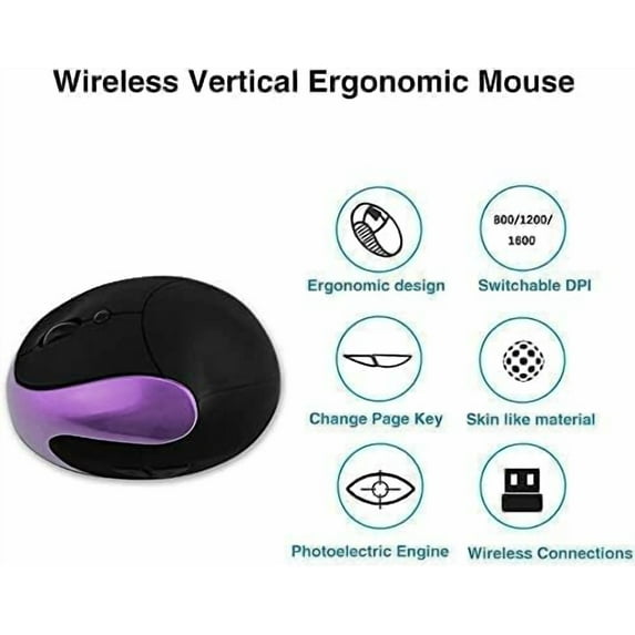 PYYAN-Ergonomic Vertical Mouse, Wireless 2.4G High Precision ...